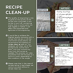 Forest Decor Olive Wood Recipe Cutting Board with Handle, Handcrafted Recipe Cutting Board, Custom Recipe Engraved Board, Perfect Handwriting Recipe Gift, Family Recipe, 12x6