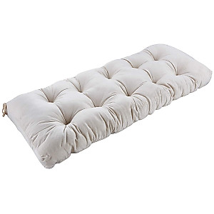 Big Hippo Indoor Bench Cushion, Soft Thicken Bench Cushion Bench Pads with Ties - 47.24x17.71x1.96 Inches, Beige