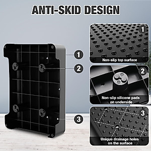 HBTower Step Stool, Mobility Step Stool for Adults & Seniors, Non-Slip Step Platform Indoor and Outdoor, Portable Step Riser, Safety Step for Car, Bedside, Office, Shower, Stairs, Black