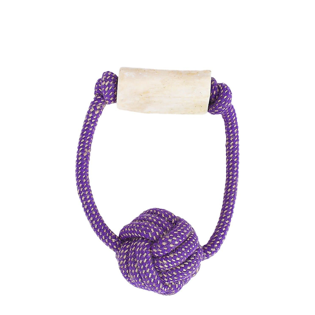 Crazy Tails Dog Chew Rope Toy for All Puppy Breeds Toys for Teething Small Dogs-Ring Ball with Bone