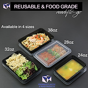 Meal Prep Containers 50 Pack - Food Storage Container with Lids, Resturaunt Take-Out Container, Durable & Airtight, Microwave & Freezer Safe for Freshness, Convenience & Organization (28oz -50 Pack)