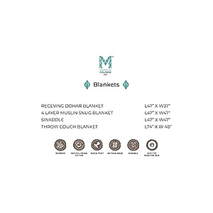 Malabar Baby Organic Cotton Reversible Muslin Snug Blanket, Luxurious Everything Baby Receiving Stroller Blankets for Newborns, Infants & Kids, Cherry Blossom