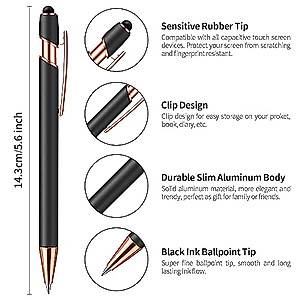 Vebermo Personalized Pens with Stylus - Custom Engraved Metal Ballpoint Pen for Executives, Teachers, and Students. Ideal Gift for Graduations, Promotions, and Events