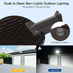 WYWNA LED Barn Lights Outdoor - 150W Dusk to Dawn Outdoor Lighting with Photocell 6500K Daylight 15000LM, AC120V LED Barn Light IP65 Waterproof Area Street Light for Security Yard Garage Farmhouse