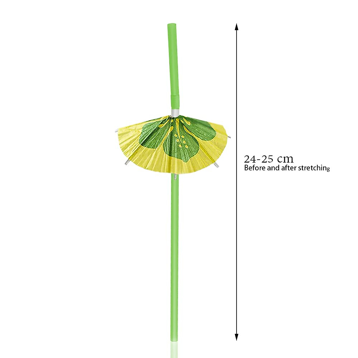 DelightBox 24 Multicolored Cocktail Parasol Umbrella Straws
