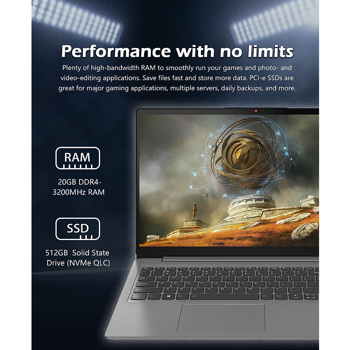 Lenovo Ideapad 3i 15.6" Full HD (1920 x 1080) Touch Business Laptop, Intel Core i5-1135G7, 4-core, 20GB RAM 512GB SSD Storage, Intel Iris X Graphics, Bluetooth, Wi-Fi, Win11, Arctic Grey, W/GaLiMu