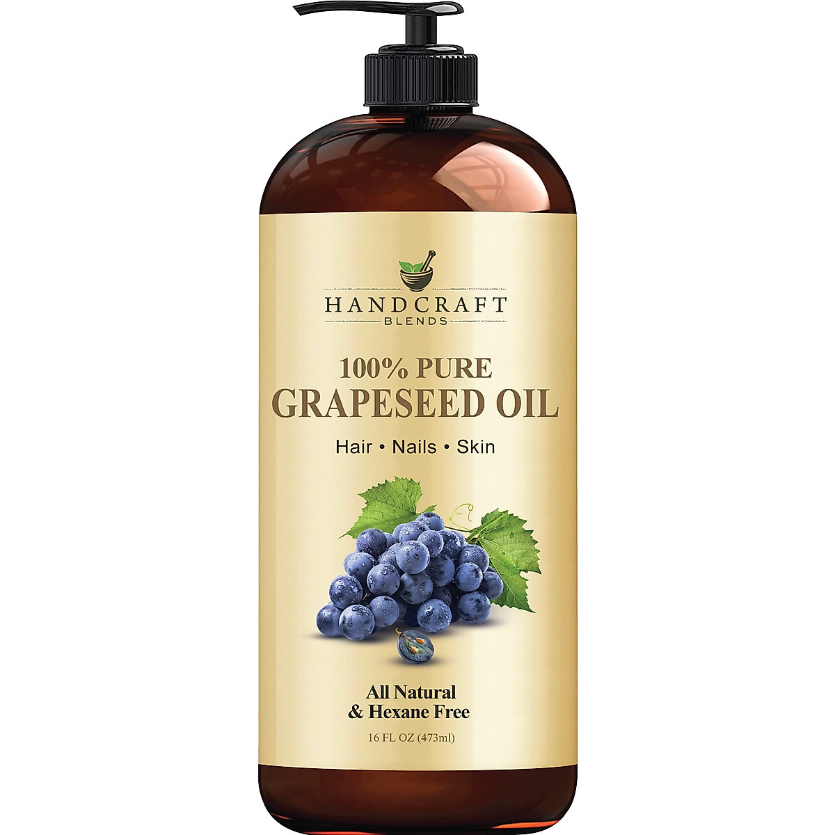 Handcraft Blends Grapeseed Oil Apricot Oil - 100% Pure and Natural - Premium Therapeutic Grade Carrier Oil for Aromatherapy, Massage, Moisturizing Skin and Hair - 16 fl. oz
