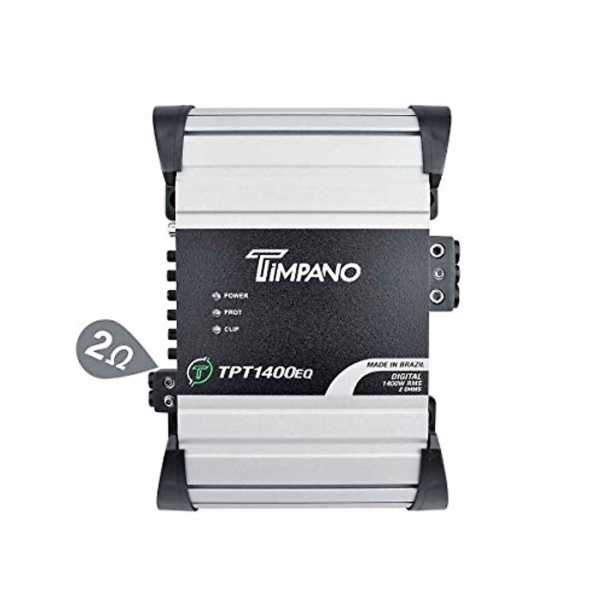 Timpano 1 Channel TPT1400EQ Compact Car Audio Amplifier - 1400 Watts at 2 Ohms - 12 Volts Full Range Class D Small Sized Monoblock Amp with Built-in Equalizer