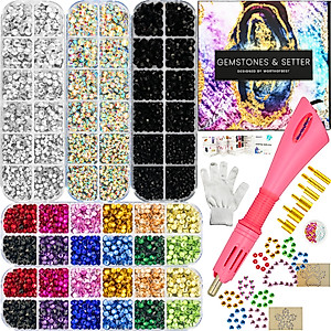 Hotfix Rhinestone Applicator, Bedazzler Kit with Rhinestones for Clothes Crafts, Hot Fix Rinestones Applicator Wand Setter Tool, Hot Fixed Crystal Bling Machine Heat Pen for Clothing Fabric Adults