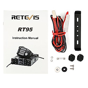 Retevis RT95 Dual Band Mobile Radio, Dual Speaker Mobile Transceiver, 200 Channels 180 Degree Rotatable LCD Display, 2m 70cm Mini Mobile Two Way Radio for RV 4x4 Offroad (1 Pack)