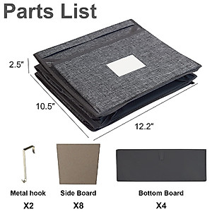 VERONLY Over The Door Organizer, Hanging Pantry Storage - Behind Door Organizer with 4 Large Pocket and a Mail Organizer for Baby, Nursery, Diapers, Clothes, Bedroom(Dark Grey)