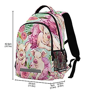 ALAZA Cute Pig Leaf Animal Cake Large Backpack Travel College School Shoulder Laptop Bag Daypack Bookbag