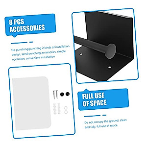 OSALADI 1PC Bathroom Tissue Holder Toilet Tissue Holder with Shelf Paper Towel Holder Mount Wall Mounted Shelves for Storage Simple Toilet Paper Stand Stainless Steel Cabinet Punch Hole