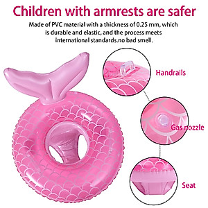 ZEYGLXC 2023 New Mermaid Baby Swimming Pool Floats 6-48 Months,Inflatable Pool Swim Ring with Seat and Handle for Babies Toddlers Infant Training Summer
