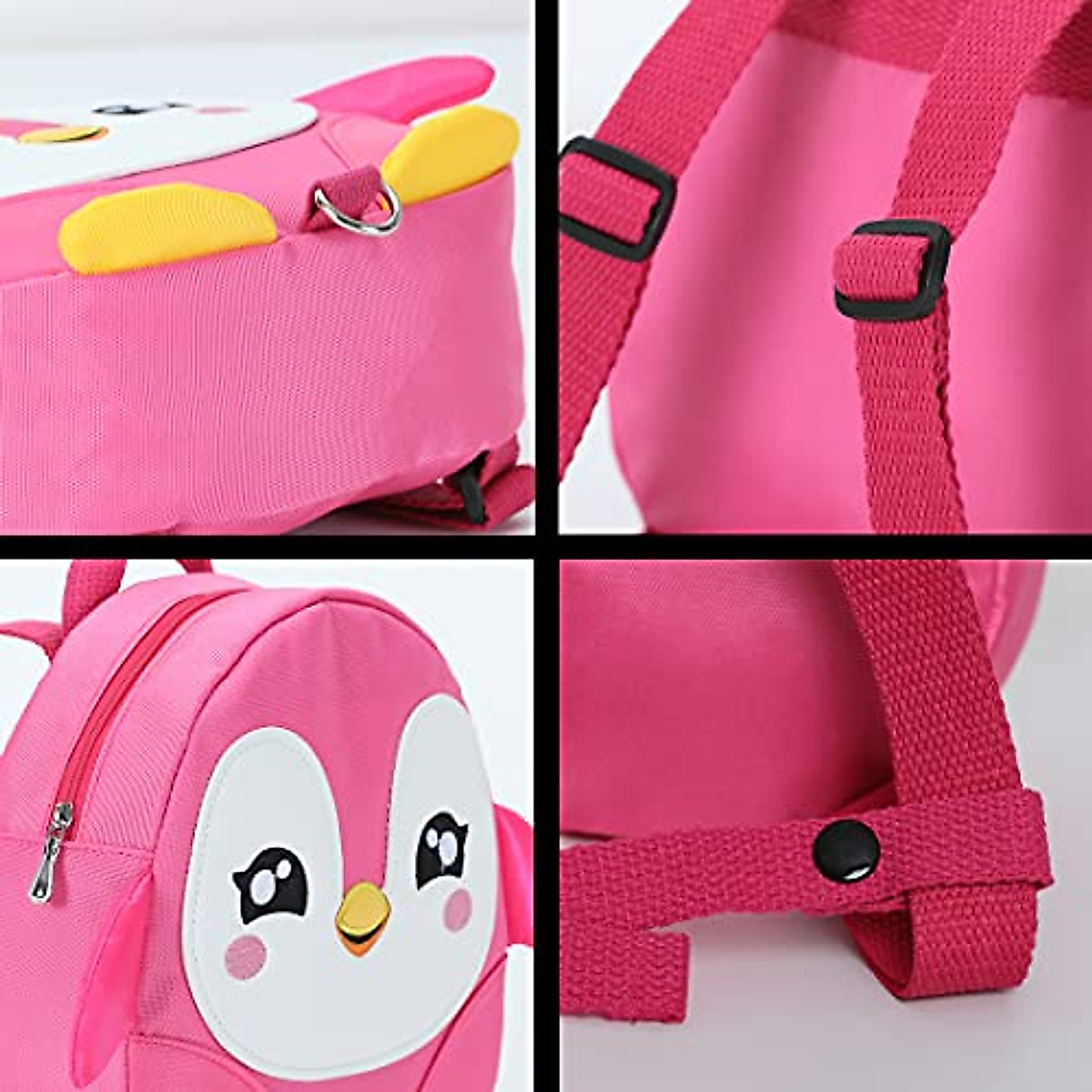 Toddler Kids Penguin Harness Leash Backpack with Wrist Leashes Toddlers Child Safety Walking Wrist for Kid Girls Boys (Pink)