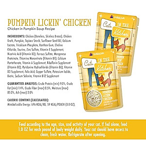 Weruva Cats in The Kitchen, Pumpkin Lickin' Chicken with Chicken Breast in Pumpkin Soup Cat Food, 3oz Pouch (Pack of 12)
