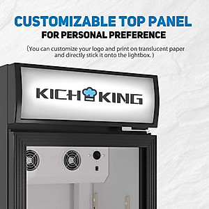 KICHKING 8.0 Cu.ft Merchandiser Refrigerator, 35~46?, 21.7" W Glass Door Upright Display Refrigerator, Light Box Beverage Cooler, LED Lighting, Drink Fridge-Black, for Home Restaurant Grocery Stores