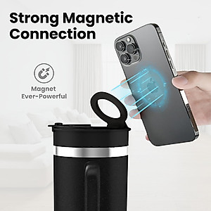 JetFresh 40 oz Tumbler with Handle and Straw Magnetic Phone Holder Tripod Lid Perfect for Car Phone Holder - Insulated Stainless Steel Leak Proof Spill Proof Water Tumbler for Men and Women Cup