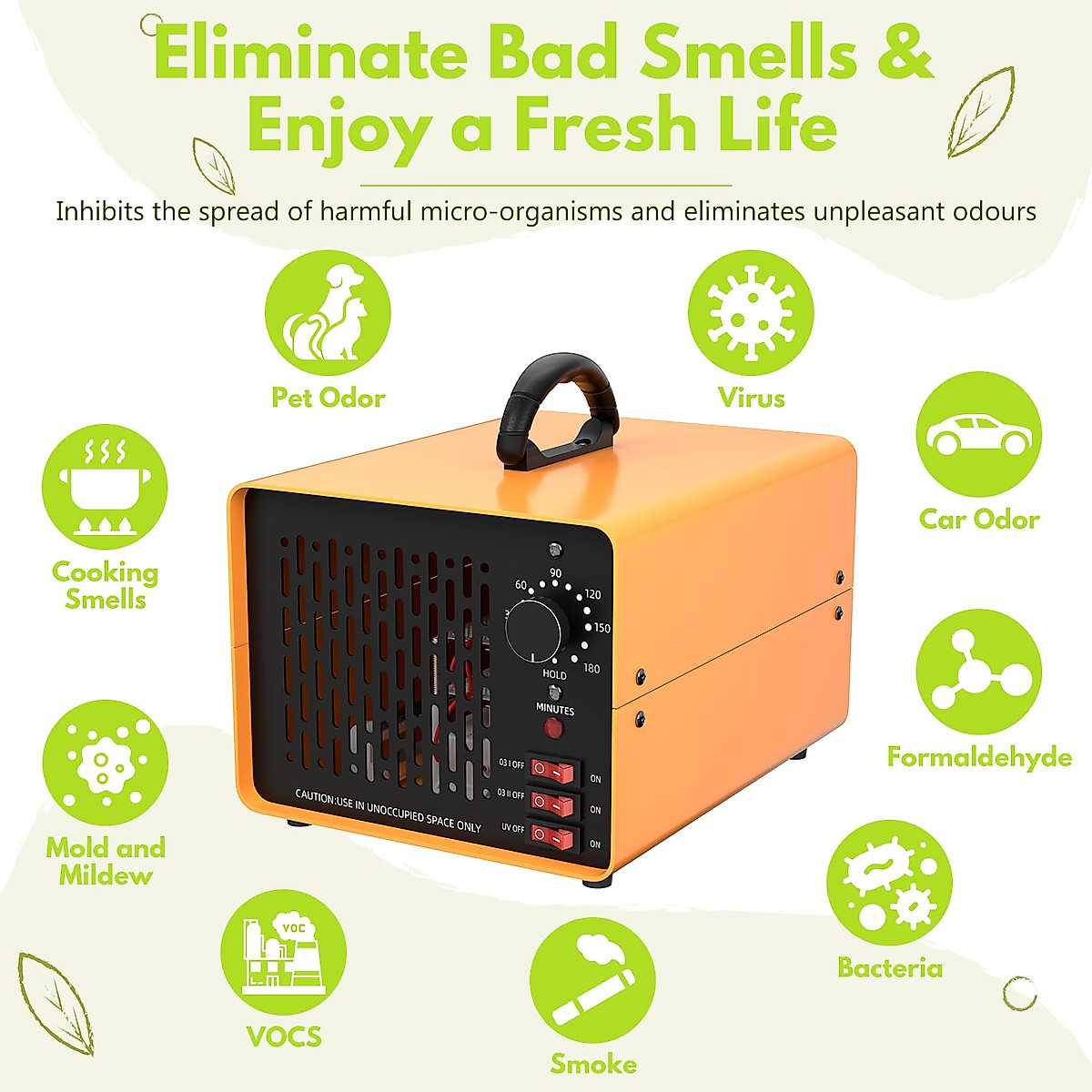 Upgraded Ozone Machine 50,000mg/h Powerful Ozone Generator Odor Removal for Industrial Commercial
