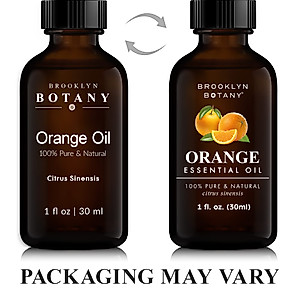 Brooklyn Botany Sweet Orange Essential Oil – 100% Pure and Natural – Premium Grade Oil with Dropper - for Aromatherapy and Diffuser - 1 Fl Oz