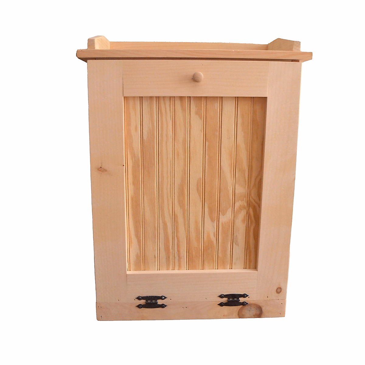 Country Barn Single Tilt-Out Single Trash Cabinet: Efficient and Stylish Trash Cabinet Crafted from Unfinished Pine Wood, is Designed to Hold one13-gallon, Ideal Garbage Can Cabinet
