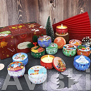 12 PCS Christmas Scented Candles, 2.5OZ Jar Candles, 12 Christmas Fragrances Candle Set for Women, Mom, Grandma, Godmother, Coworker, Teacher