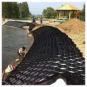 Anbomom Sidewalks Ground Grid Stabilizer 2 Inch for Gravel/Cement/Sand，Cuttable Geo Grid Paver for Garden, Shed Base, Driveway & Patios, Filled Load 3000KG (Color : W x L, Size : 1m x 1m (3.3 X3ft))