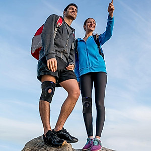 ABYON Adjustable Knee Braces for Knee Pain with Side Stabilizers for Man Women.Relieves Meniscus Tear,ACL, LCL, MCL,Arthritis.Non Slip Adjustable Knee Support for Joint Pain Relief,Injury Recovery