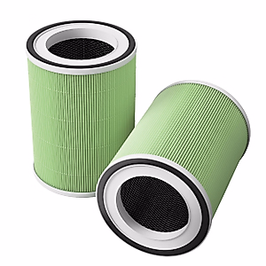 2 Pack H13 True HEPA Replacement Pet Filter Compatible with Afloia KILO, KILOPLUS, KILOPRO, MIRO, MIRO PRO and MORENTO MR-Kilo Air Purifiers, 360° 4 Stage Filtration, Green