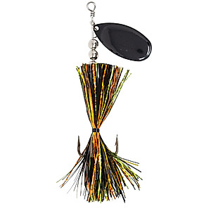 Tooth Shield Tackle The Baby Chubby Musky Bucktail Muskie Pike # 6 French Blade Inline Spinner Musky Lures Baits Tackle (Perch / Black)