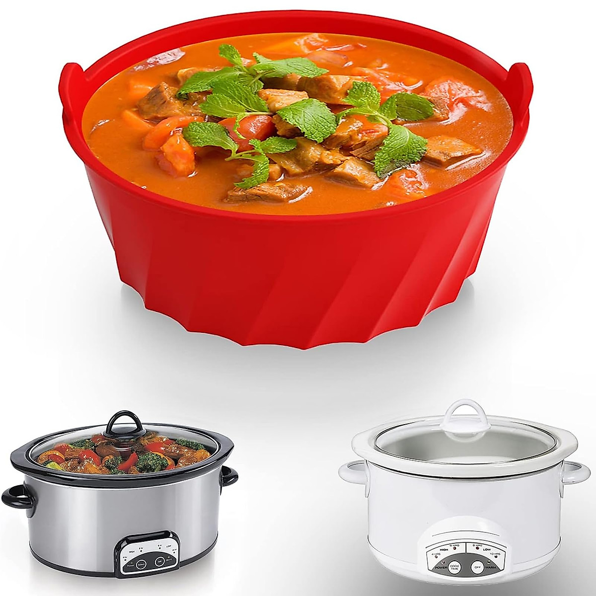 Leakproof & Reusable Slow Cooker Liners - Fits 6&7 Quart Round Crock-Pot - Dishwasher Safe Cooking Liner for Easy Cleanup