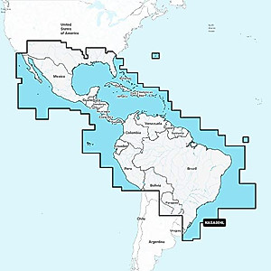 Navionics Marine Cartography; Mexico, Caribbean to Brazil, Black