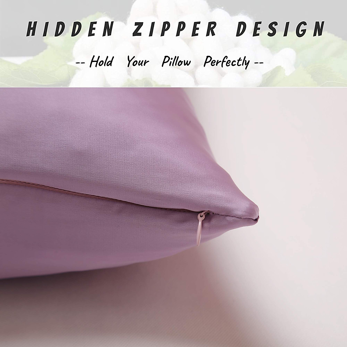 Victivic 100% Silk Pillow Cases 2 Pack, Mulberry Silk Pillowcase for Hair and Skin with Hidden Zipper, Soft Breathable Smooth Cooling Silk Pillowcase for Sleeping Women (Purple, Standard)