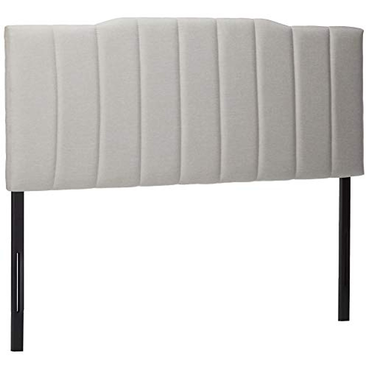 Zinus Satish Upholstered Channel Stitched Headboard in Light Grey, Full