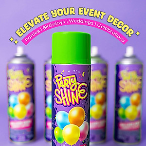 Party Shine Balloon Shine Spray, Silicone Spray for Latex Balloons, Balloon Spray Shine, Waterproof, Fragrance-free and Less Slippery Formula, Perfect for Balloon Décor, Parties, Events, 13oz (1 Pack)