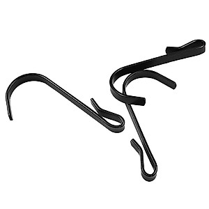 Piutouyar 20 Pack S Shaped Hanger Hooks, Black J Shaped Hook Stainless Steel Clip-on Hook Heavy Duty Hanging Hooks for Home Kitchen Bedroom