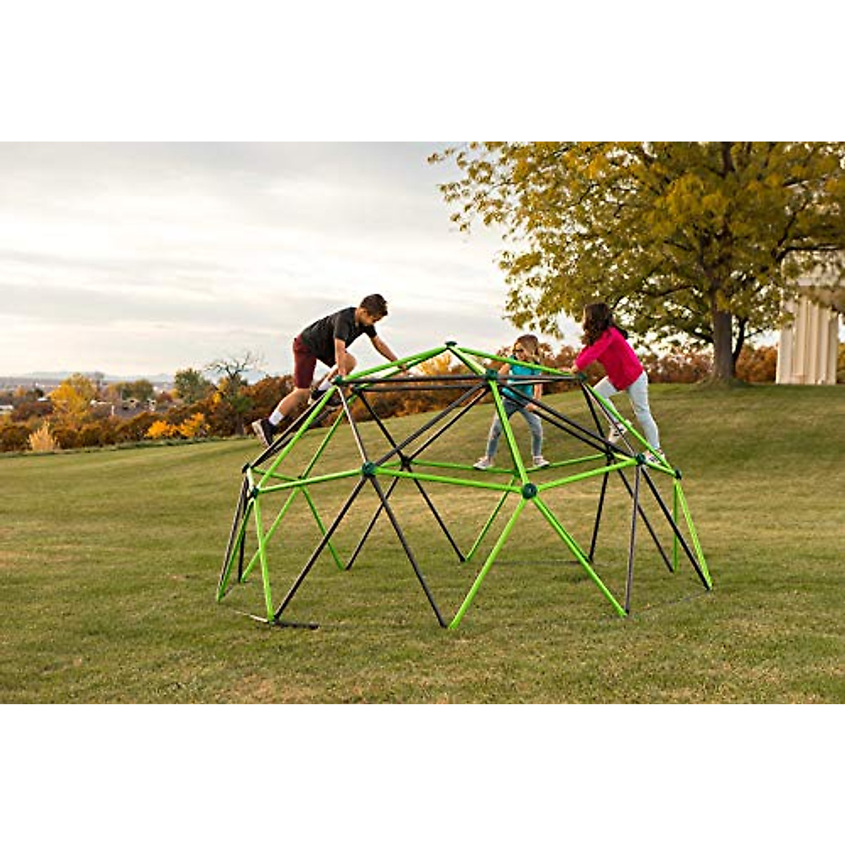 Lifetime 90951 Geometric Dome Climber Jungle Gym, 5.5' High x 11' Wide, Mantis Green & Bronze, 66-Inch