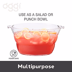 Oggi Acrylic Oval Party Tub-18.5" x 11", Clear, 18.5" by 11"