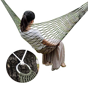 Hammock Camping Indoor Outdoor Backpacking Survival & Travel, Portable Lightweight Nylon Mesh Rope Hammocks