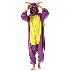 SAMGU Adult Dragon Onesie, Halloween Cosplay Costume, Cartoon One Piece Pajamas Homewear for Women Men Large