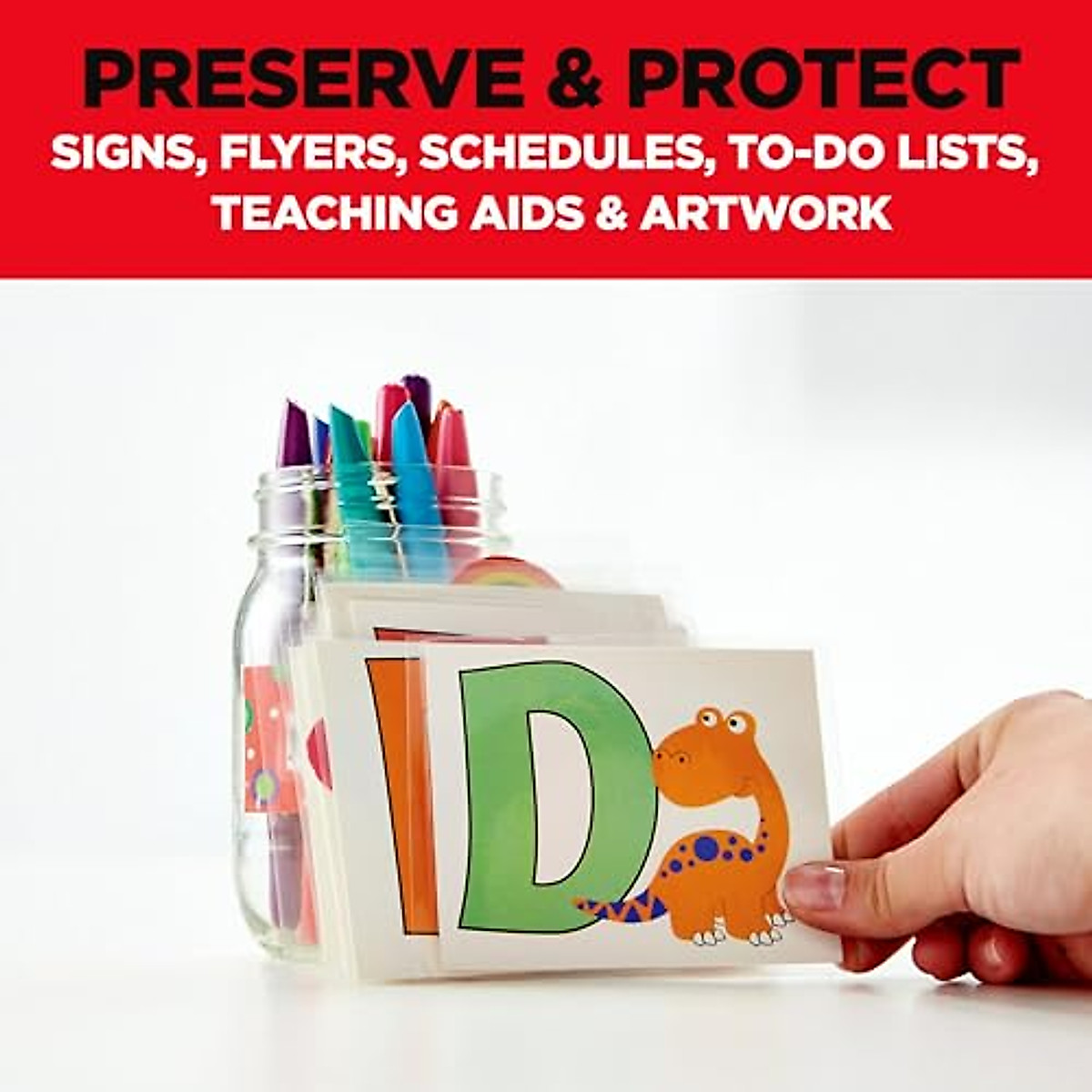 Scotch Dry Erase Thermal Laminating Pouches, 50-Pack, Works with Dry Erase Markers, Reuseable Worksheets, Calendars, Checklists, 8.9 x 11.4 Inches, Letter Size, Clear Professional Finish (TP3854-50DE)