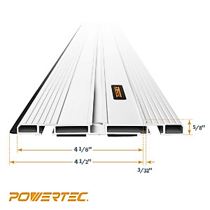 POWERTEC 71573 55” Track Saw Guide Rail Joining Set for Bosch Track Saws | Includes (2) Aluminium Extruded Guided Rails and (1) Guide Rail Connectors for Woodworking Projects