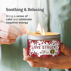 Magnificent 101 Love Struck Aromatherapy Candle – 6 Oz - 30 Hour Burn | Soy Wax Tin Candle for Love Reignition, Purification, Manifestation, & Chakra Healing