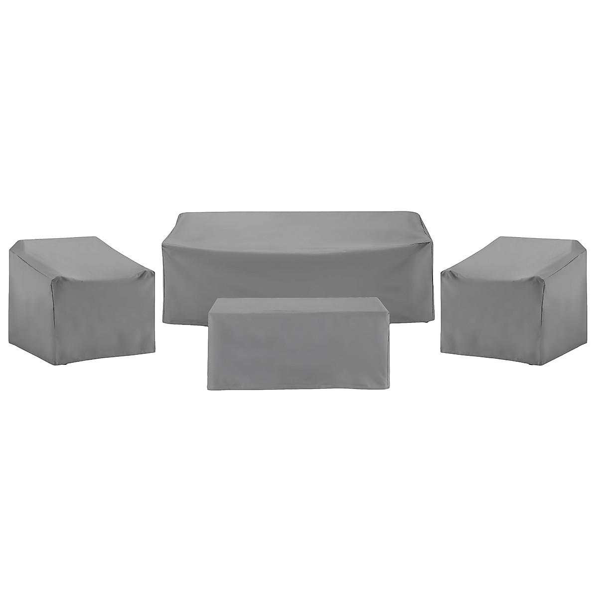 Crosley Furniture Patio Furniture Covers, Waterproof 4-Piece Cover Set for Outdoor Chairs, Sofa, Table, Gray