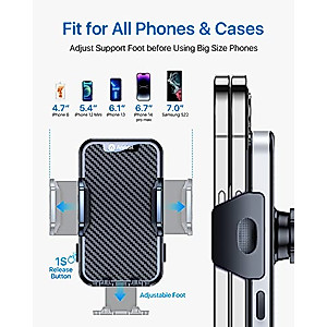 andobil Car Vent Phone Holder Mount [Upgraded Steel Hook, 3-Point Stable] Universal Vent Clip Cell Phone Holder Compatible with iPhone 14 Pro Max, Plus, 13, 12, S22, S23 etc, 360 Adjustable Holder