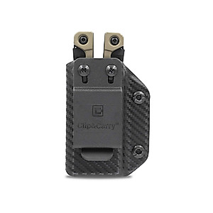 Clip & Carry Kydex Multitool Sheath for LEATHERMAN OHT - Made in USA (Multi-tool not included) EDC Multi Tool Sheath Holder Holster Cover (Carbon Fiber Black)