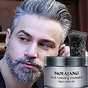 Temporary Silver Gray Hair Spray Color, Luxury Coloring Mud Grey Hair Dye Wax,Washable Treatment with All Day Hold. Non-Greasy Matte Hairstyle Ash for Party, Cosplay (1, Gray)