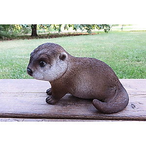 Generic River Otter Figurine Resin Ornament Statue 7 in. Home and Yard Decor Pool Fountain Pet
