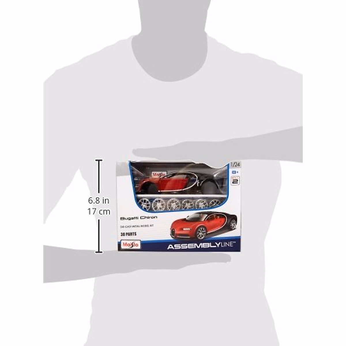 Maisto 1:24 Assembly Line Bugatti Chiron - Red/Black