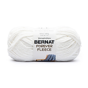 Bernat Forever Fleece White Noise Yarn - 2 Pack of 280g/9.9oz - Polyester - 6 Super Bulky - 194 Yards - Knitting/Crochet